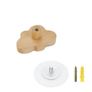 KUMGROT 5pcs Coat Hooks Wall Mounted Wood Wall Hooks Decorative Cute Hooks for Living Room Bedroom Hanging Clothes Hats Towels Purse 1 Moon 3 Stars 1 Cloud