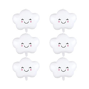 12pcs White Cloud Balloons 18 Inch Mylar Foil Cloud Balloons for Baby Shower Birthday Wedding Party Supplies