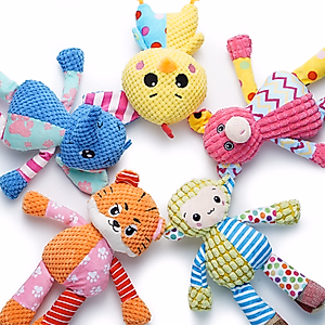 Nocciola Stuffed Crinkle Squeaky Dog Toys: 5 Pack Cute Animal Plush Dog Toys for Small Medium Size Dogs, Durable Puppy Chew Toys for Boredom and Calming Aid, Christmas Dog Toys for Small Dogs