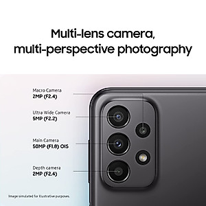 SAMSUNG Galaxy A23 5G A Series Cell Phone, Factory Unlocked Android Smartphone, 64GB, Wide Lens Camera, 6.6” Infinite Display Screen, Long Battery Life, US Version, 2022, Black (Renewed)