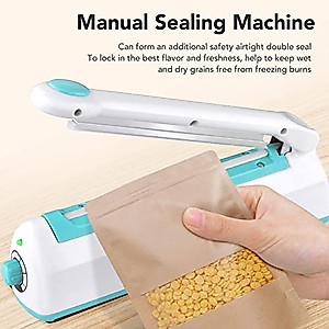 Manual Bag Sealer, Manual Bag Sealer Length 200mm Easy to Use Wide Compatibility 210W Pulse Fast Heating for Kitchen (US Plug 110V)