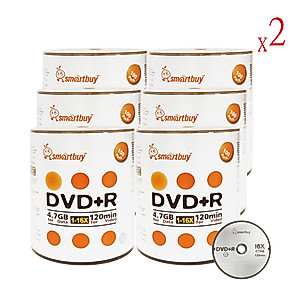 Smartbuy 1200-disc 4.7gb/120min 16x DVD+R Logo Top Blank Data Recordable Media Disc