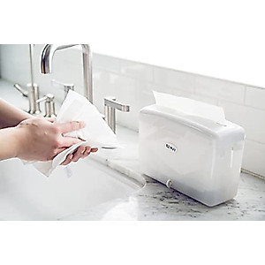 EZ-Pull Countertop SLIMFOLD Hand Towel Dispenser for Kitchen/Bathroom/Office/RV/Airbnb, White 4600-EZ, EZbrnd