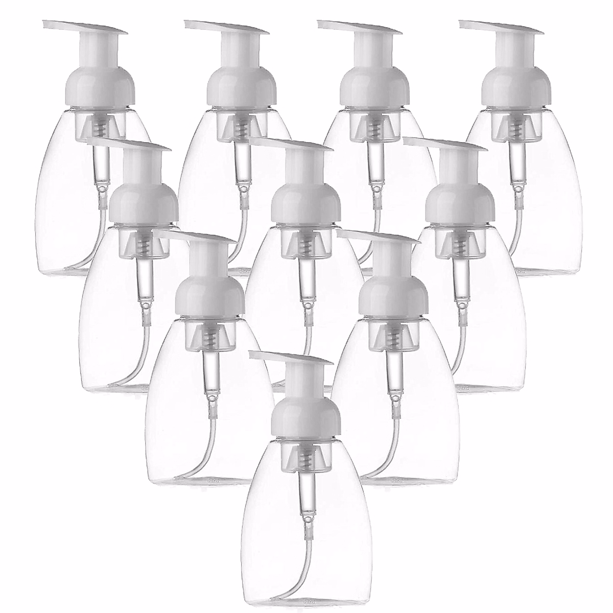 Grand Parfums, Foaming Soap Dispenser Pump-Bottle for Dr. Bronner's Castile Liquid Soap, 250ml (8.5 oz) (Pack of 10)