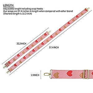 Bomano Brass Gold Hardware Embroidered Purse Crossbody Handbag Long Adjustable Wide Replacement Guitar Shoulder Straps