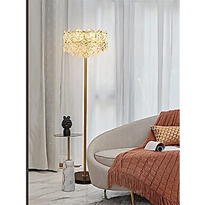 GRFIT Indoor Floor Lamp Crystal Floor Lamp Vertical Table Lamp Post-Modern Minimalist Living Room Study Floor Lamp Standing Reading Lamps