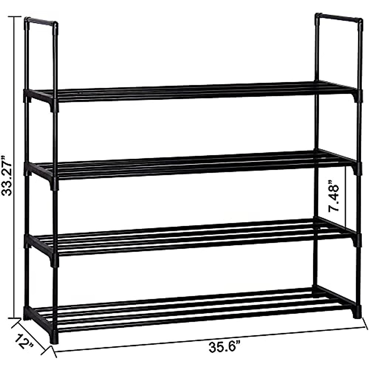 SOONEEDEAR 4-Tier Shoe Rack Metal Shoe Tower 20-Pair Shoe Storage Organizer Unit Entryway Shelf Stackable Cabinet Stackable Shoe Tower Durable Metal Shelves