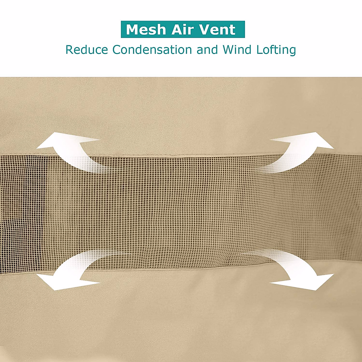 SunPatio Waterproof Patio Sofa Covers, Heavy Duty Outdoor Furniture Covers, Deep Seated Loveseat Covers with Air Vent/Closure Straps/Drawstrings, All Weather Protection, 60" L x 40" W x 32" H, Beige