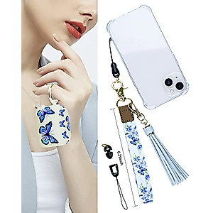AirPod Pro Case with Keychain Wristlet, OULRAEFS Soft Silicone Skin Case Cute AirPods Pro Case Protective Case Cover with Wrist Key Lanyard for Airpods Pro 2019, Gifts for Women, Butterfly(Luminous)