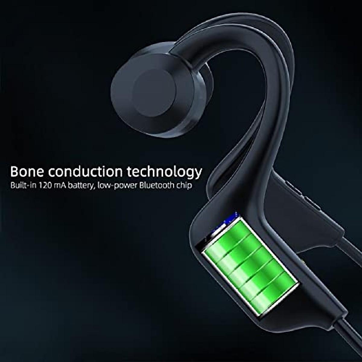 Betreasure Wireless Conduction Headphone Bluetooth Compatible Sports Waterproof Open Ear Hook Support 16G Memory Card