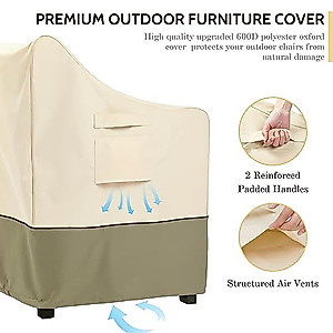 COSFLY Patio Furniture Covers Waterproof,Outdoor Chair Covers Heavy Duty - Fits up to 35W x 38D x31H Inches (1 Pack)