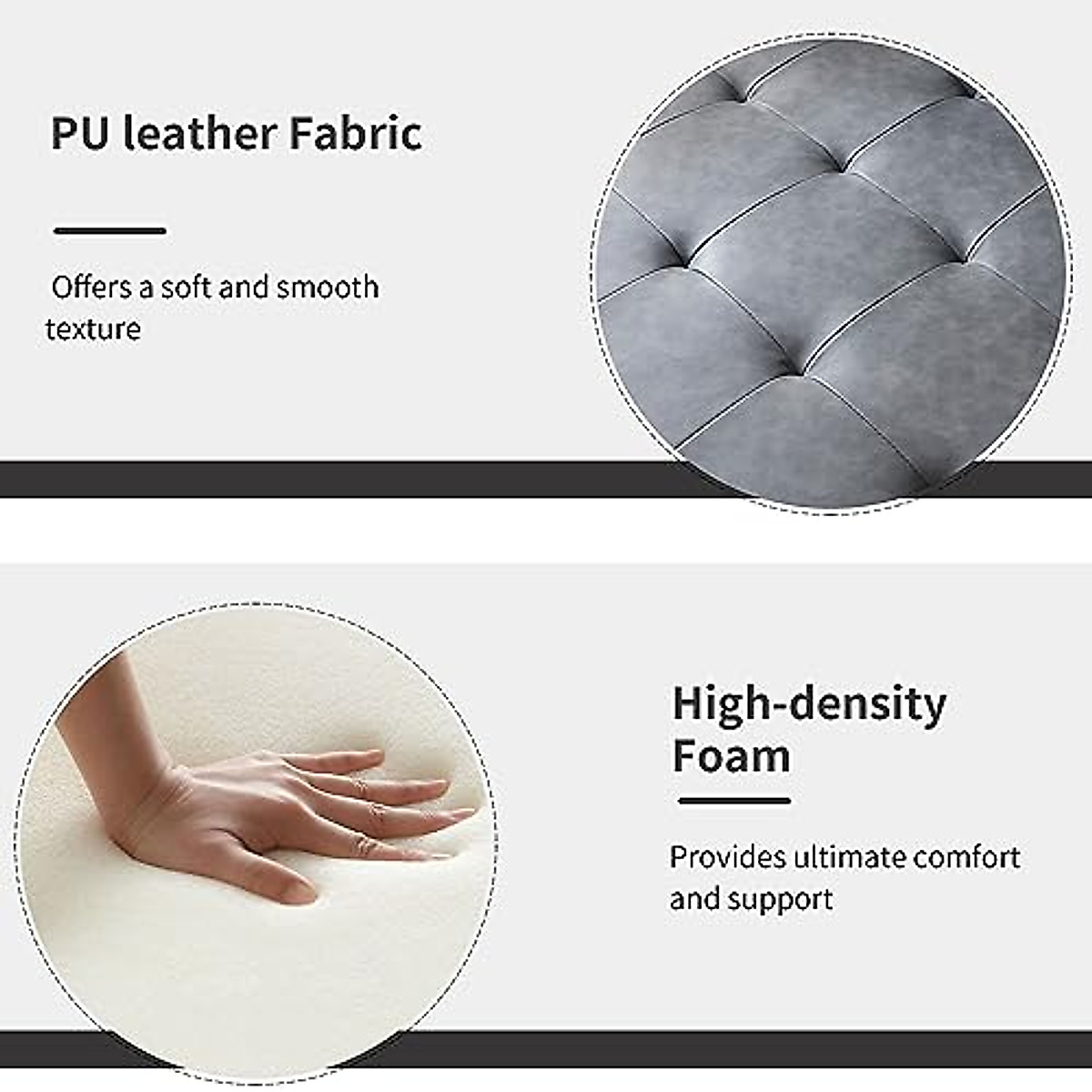 NIOIIKIT Convertible Pull Out Sleeper Sofa Bed, Modern PU Leather 2-in-1 Single Lazy Sofa, Ottoman with Backrest and Pillow for Living Room, Bedroom, Office, Lounge (Dark Grey PU)