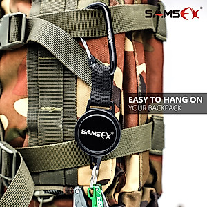 SAMSFX Fishing Heavy Duty Zinger Retractor for Outdoor Fly Fishing Tools Gear Keeper Built-in 24" Steel Cable, 2PCS in Pack