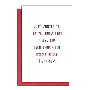 Funny Anniversary Card, Birthday Card, Valentine's Day Card, Love You Even Though You Aren't Naked