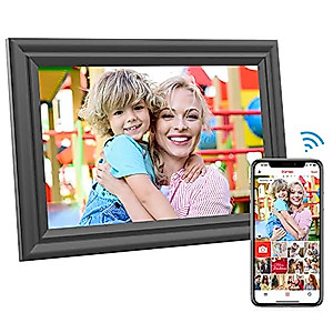 FRAMEO Digital Frame WiFi 10.1 Inch Digital Picture Frame, 16GB Storage, Auto-Rotate,IPS Touch Screen,Wall-mountable, Easy Setup and Share Photos and Videos via Free App from Anywhere