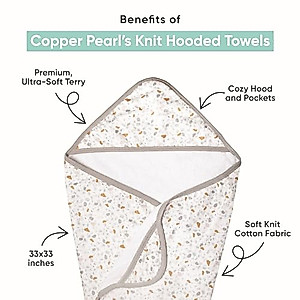 Premium Knit Hooded Bath Towel"Kiana" by Copper Pearl