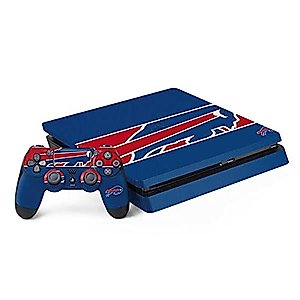 Skinit Decal Gaming Skin Compatible with PS4 Slim Bundle - Officially Licensed NFL Buffalo Bills Zone Block Design
