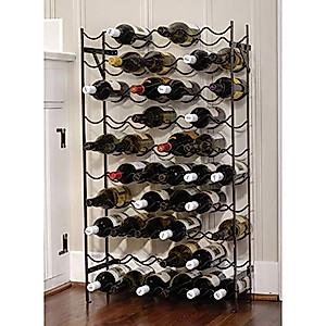 Oenophilia Alexander Wine Rack - 60 Bottle, Sturdy Metal Construction, Wobble-Free, Extra Large Standing and Wall Mount Wine Holder Storage, Measures 39.5" H x 22.5" W x 8" D