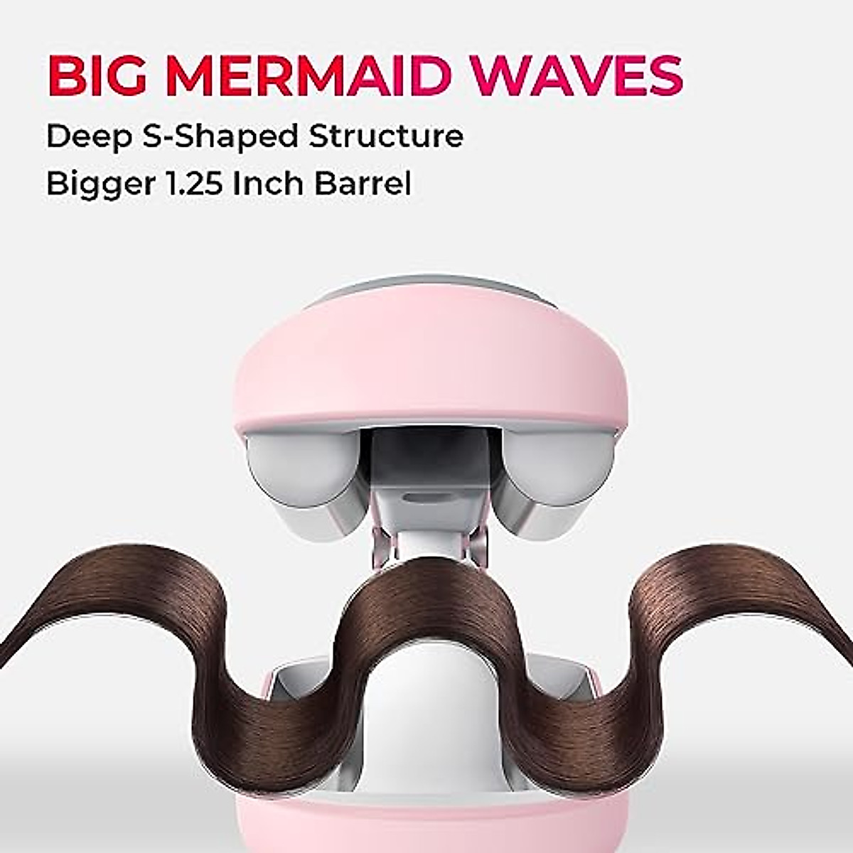 Hair Crimper Waver Curling Iron, TYMO Deep Waver Hair Tool, Ionic Beach Waves Curling Wand with Ceramic Tourmaline Barrel for Women, Anti-Scald, Quick & Easy, 9 Temps with LED Display, Dual Voltage