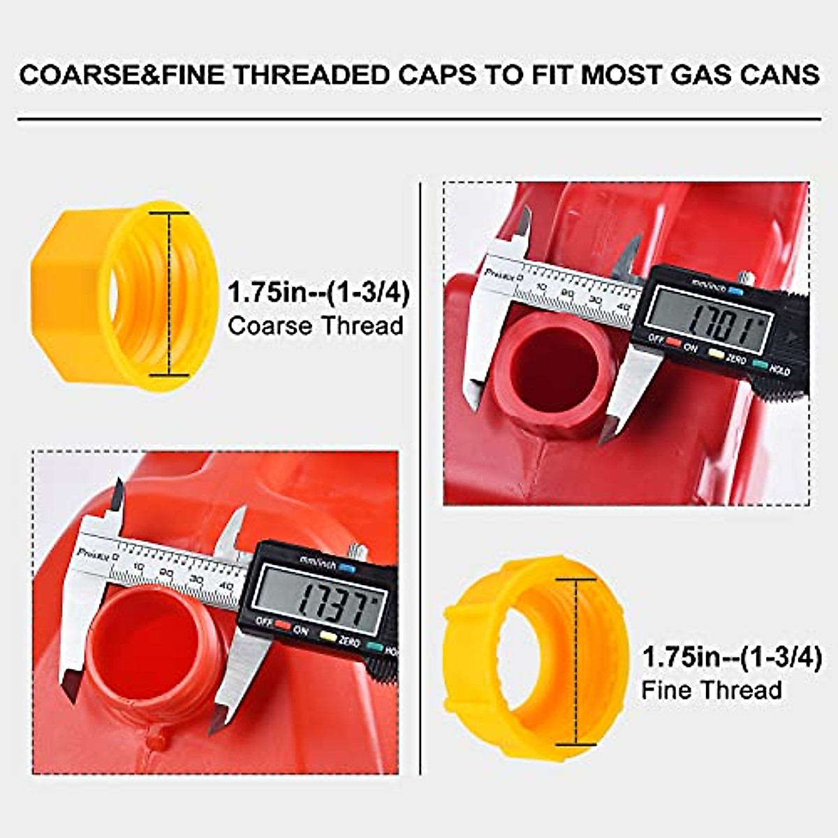 Gas Can Spout Replacement, Gas Can Nozzle,(6 Kit-Yellow) suitable for most 1/2/5/10 gal oil cans. Durable. The thickened oil gas can cap and thickened gasket will give Update your old gas can