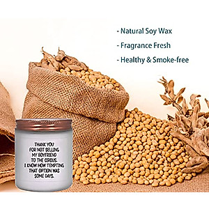 Gifts for Mother in Law, Gifts for Boyfriends Mom, Best Mother in Law Gifts Birthday Gifts from Daughter in Law, Thank You for Not Selling My Boyfriend to Circus Lavender Candle