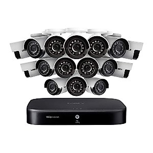 Lorex Indoor/Outdoor Wired Security Camera System, 1080p HD Bullet Cameras with Motion Detection Surveillance, Night Vision & Smart Home Voice Compatibility, 2TB 16 Channel DVR, 16 Cameras
