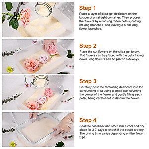 1000g(2.2LBS) Silica Gel Flower Drying Crystals, Silicate Desiccant for Drying Flowers, Reusable Flower Preservative, Color Display Fine Crystals Desiccant