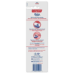 Colgate Extra Clean Toothbrush, Soft Toothbrush for Adults, 3 Count (Pack of 1)