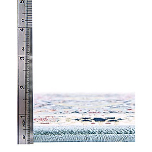 Unique Loom Narenj Collection Area Rug - Adams (10' Square, Blue/Burgundy)