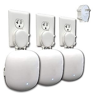 The Nest WiFi Pro Genie Wall Mount Outlet Holder Stand (3-Pack) | Lowest Profile | Open Access | No Messy Screws or Tape | Reinforced Support | Horizontal and Vertical Outlets
