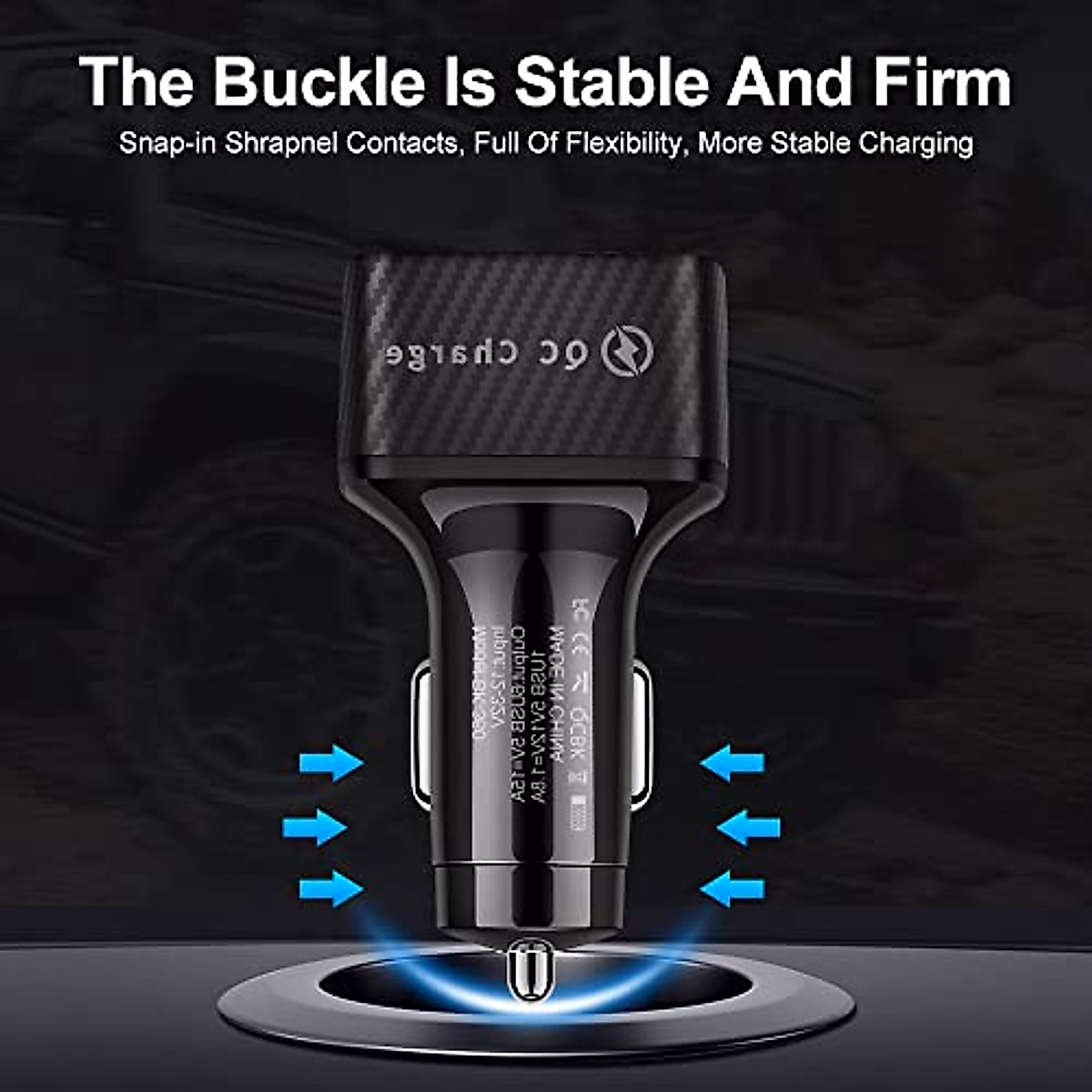 6-Port USB Fast Car Charger, QC3.0 Fast Charging Car Charger Adapter, 6 Multi Port Cigarette Lighter USB Charger, Car Phone Charger Compatible with iPhone & Android,Samsung Galaxy S10 S9 Plus and More