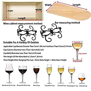 SNKINE Wine Glass Rack - Butterfly Stemware Racks Under Cabinet Wine Glasses Holder Hanging Shelf Black Iron 7.87inch Storage Hanger for Bar Kitchen (2 Packs) (SNKINE-Racks)