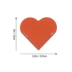 Abaodam 7pcs Leather Heart Bookmark Corner Page Book Marks Protector Cute Handmade Book Reading Gift for Office School Book Lovers Bookworm Present