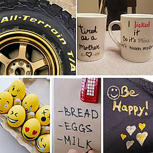 Overseas White & Black Paint Pens Paint Markers - Permanent Acrylic Markers 2 Pack,Water Based,Quick Dry,Waterproof Paint Marker Pen for Rock,Wood,Plastic,Metal,Canvas,Glass,Fabric,Mugs. Medium Tip