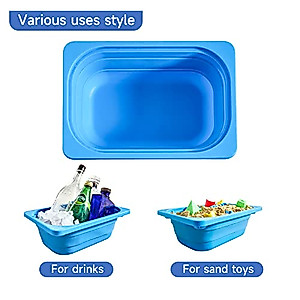 Beright Collapsible Storage Bin, Wash Basin Folding Dish Tub Sink, Space Saving for Dishing, Fruit, and Camping, Hiking and Home, 1 Pack, Blue, Small