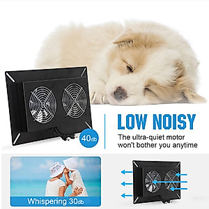 DC HOUSE 20W Solar Powered Dual Metal Shell Exhaust Fan Kit for Chicken Coops, Greenhouses, Sheds, Pet Houses, and Windows - Waterproof and Plug & Play