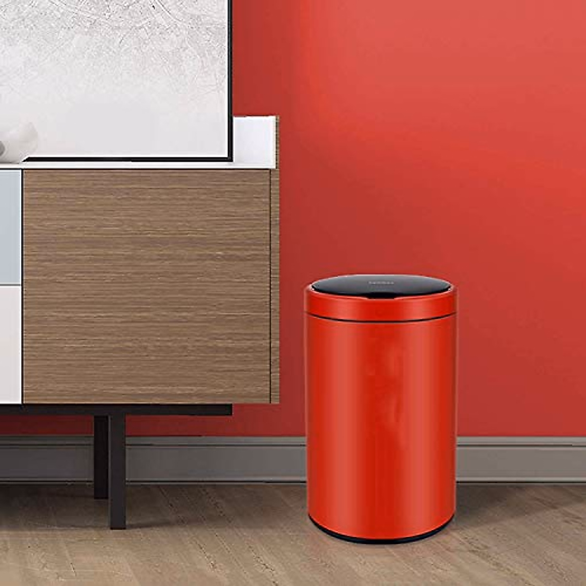 LXXSH Waterproof Smart Trash Can 12L Induction Household Trash Can with Lid Simple Automatic Trash Can for Kitchen Living Room Bedroom Bathroom (Size : Yellow)