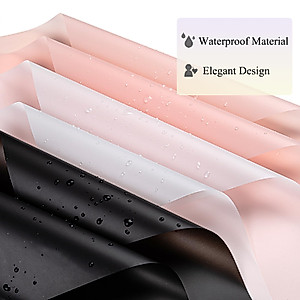 Gloreyan 20 Sheets Black Flower Wrapping Paper, Florist Bouquet DIY Craft Fresh Flower Bouquet Wrap Waterproof Floral Wrapping Gift Box Packaging Material Florist Supplies, 22.8 * 22.8 Inches(Black)