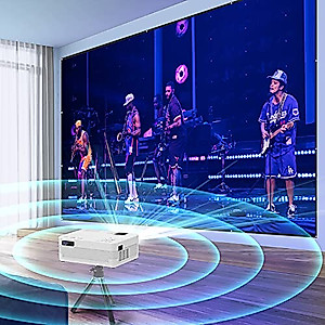 Mini Outdoor Projector, 2022 Upgraded Brightness, 1080P Supported WiFi Projector, Portable Movie Projector for Home Theater Compatible with TV Stick HDMI USB AV