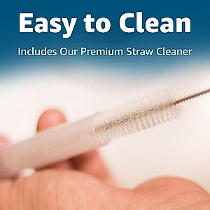 Jmoe USA Straws for YETI Rambler Jr. 12oz Kids Bottles | Replacement Plastic Straw Accessories | Food Grade & BPA Free | 6-Pack | With Cleaning Brush