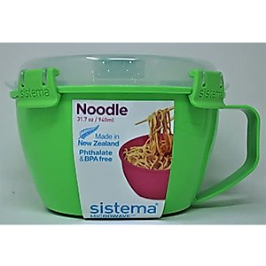 Sistema 21109 Microwave Cookware Noodle Bowl, 31.7 Ounce, Color may vary, Sold Individually.