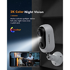 DIHOOM 2K/3MP Solar Camera Surveillance Exterieur for Home Security