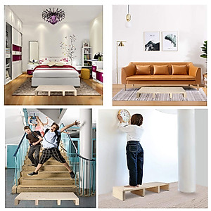 MYOYAY 39 Inch Wooden Platform Step, Hold Up to 400 LBS Solid Wood Step Stool Bedside Foot Stepper Stools Mobility Stepping Stools with Non-Slip Pads Indoor Outdoor Mobility Stepping for Old People