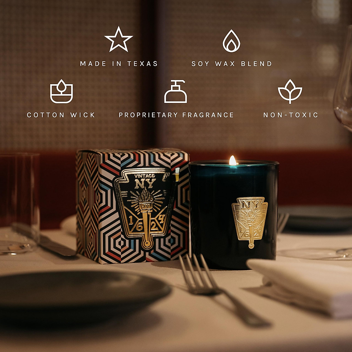 Jackson Vaughn Vintage New York Candle - Eastern Red Cedar, Sandalwood Resin, and Dried Wild Rose - 11oz Jar - 45 Hour Burn Time