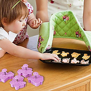 GWHOLE 4 Pack of Baby Cookie Stamper Cutters for New Born Baby Shower Birthday Party