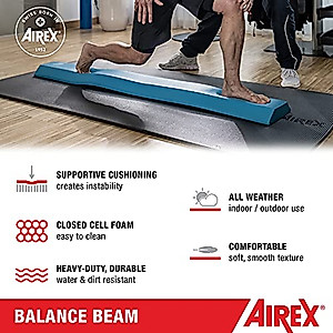 Airex Balance Beam - Exercise Foam Pad Physical Therapy, Gymnastics, Kids, Yoga, Mobility Rehabilitation Stability Mat Strength Trainer for Walking, Knee, Ankle, Foot - Beam, Blue, size: 62.99x9.45x2.36" (AR-BEAM)