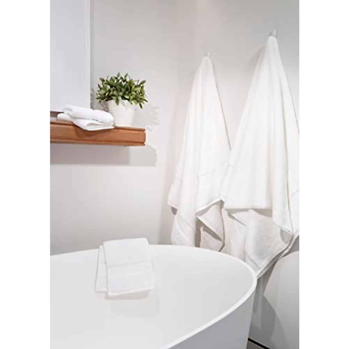 100% Organic Cotton Bath Towel Set | Bathroom Luxury Towel Set of 6 | GOTS Certified | Hotel Premium Towels | 700 GSM | 2 Bath Towels 30 x 56 | 2 Hand Towels 16 x 30 | 2 Wash Cloths 13 x 13 | White