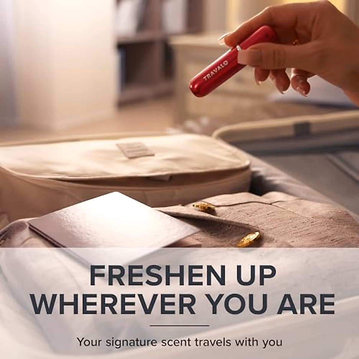 Travalo Classic HD Perfume Atomizer | Genie-S TSA Approved Travel Perfume Bottle Refillable | Reusable Airtight Easy-Fill Mini Pump Sprayer | Lightweight Elegant Design w/Volume Window | Red 0.17oz