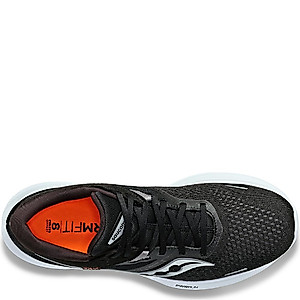 Saucony Women's Ride 16 Sneaker, Black/White, 9