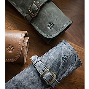 Knife Roll Bag Genuine Leather – Chef`s knife bag 7 slots – Leather Knife Case Sam (brown)